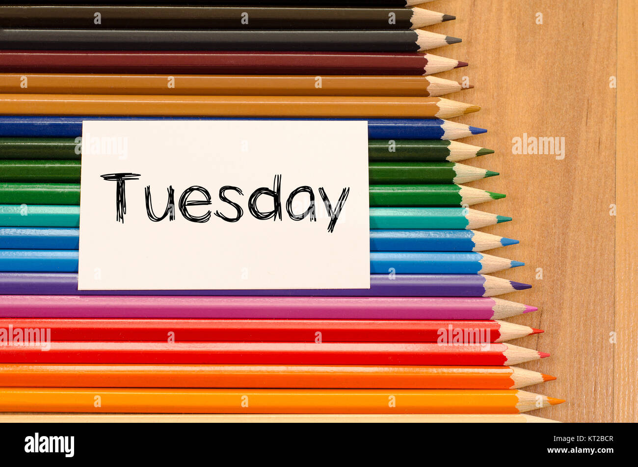 Tuesday text concept over white note Stock Photo - Alamy