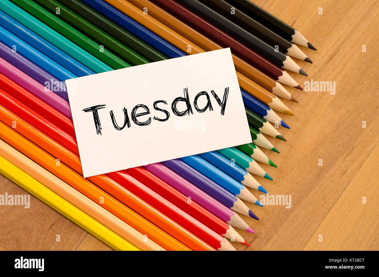 Tuesday text concept over white note Stock Photo - Alamy