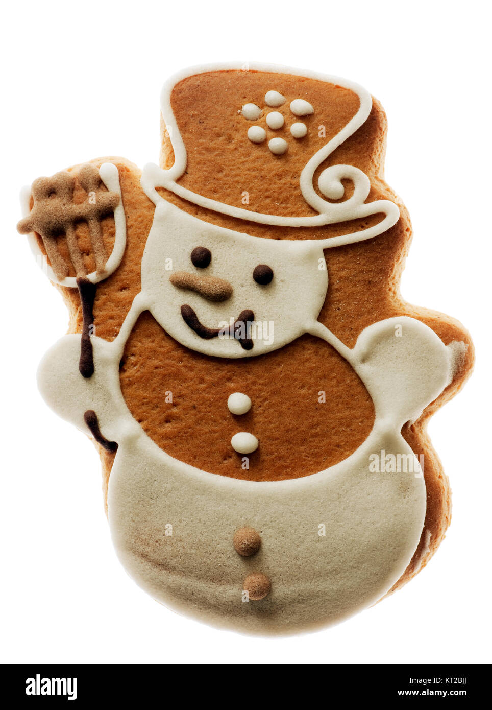 Snowman shaped Christmas gingerbread cookie Stock Photo - Alamy