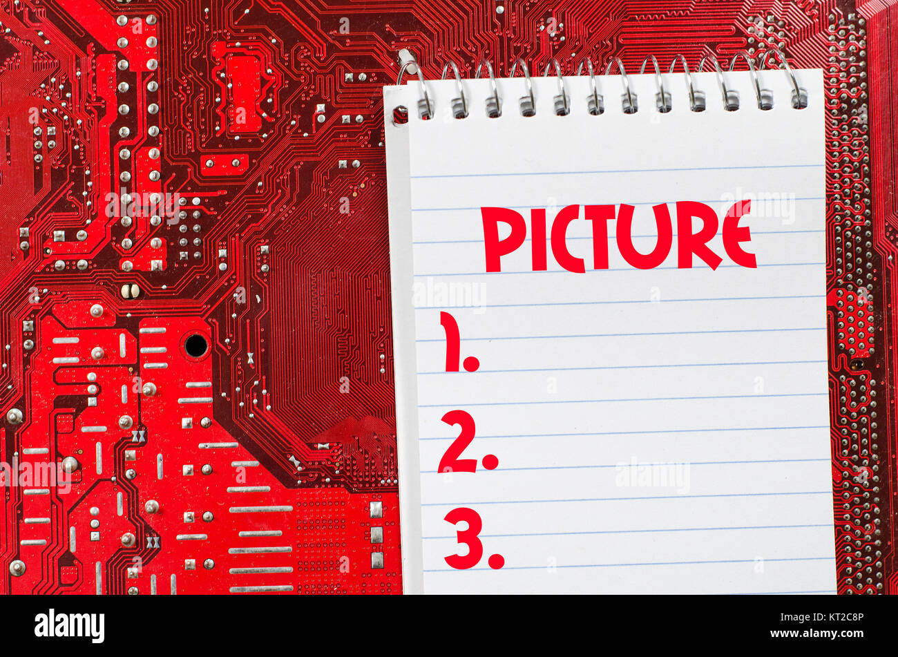 Picture text concept over computer background Stock Photo - Alamy