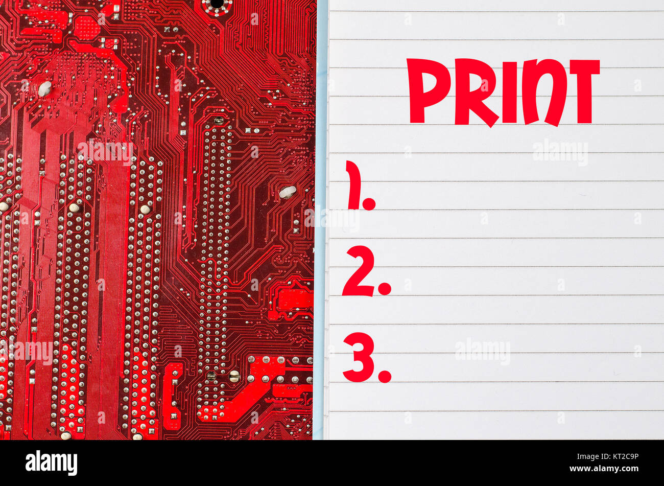 Print text concept over computer background Stock Photo - Alamy