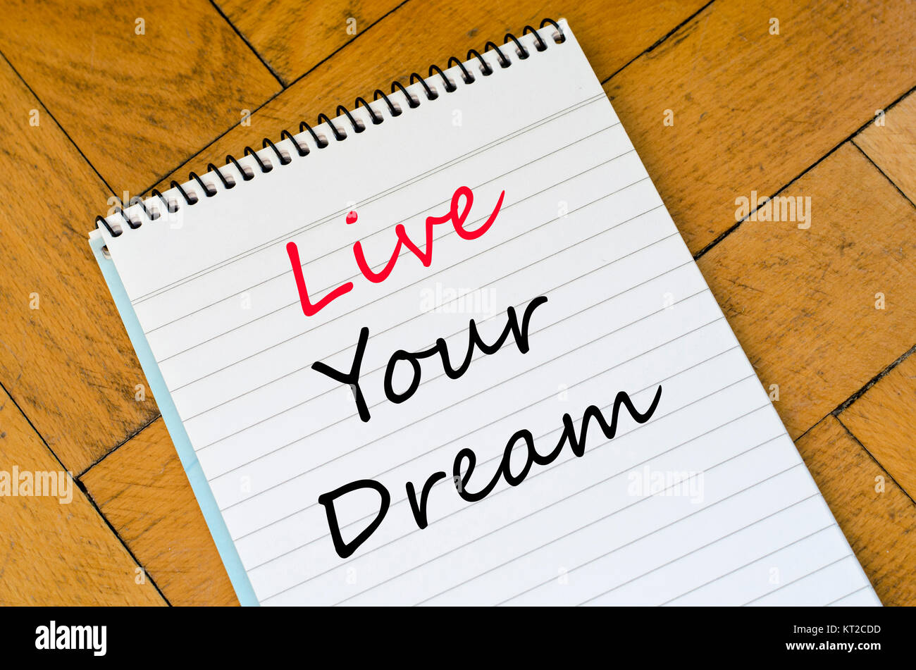 Live your dream concept on notebook Stock Photo - Alamy
