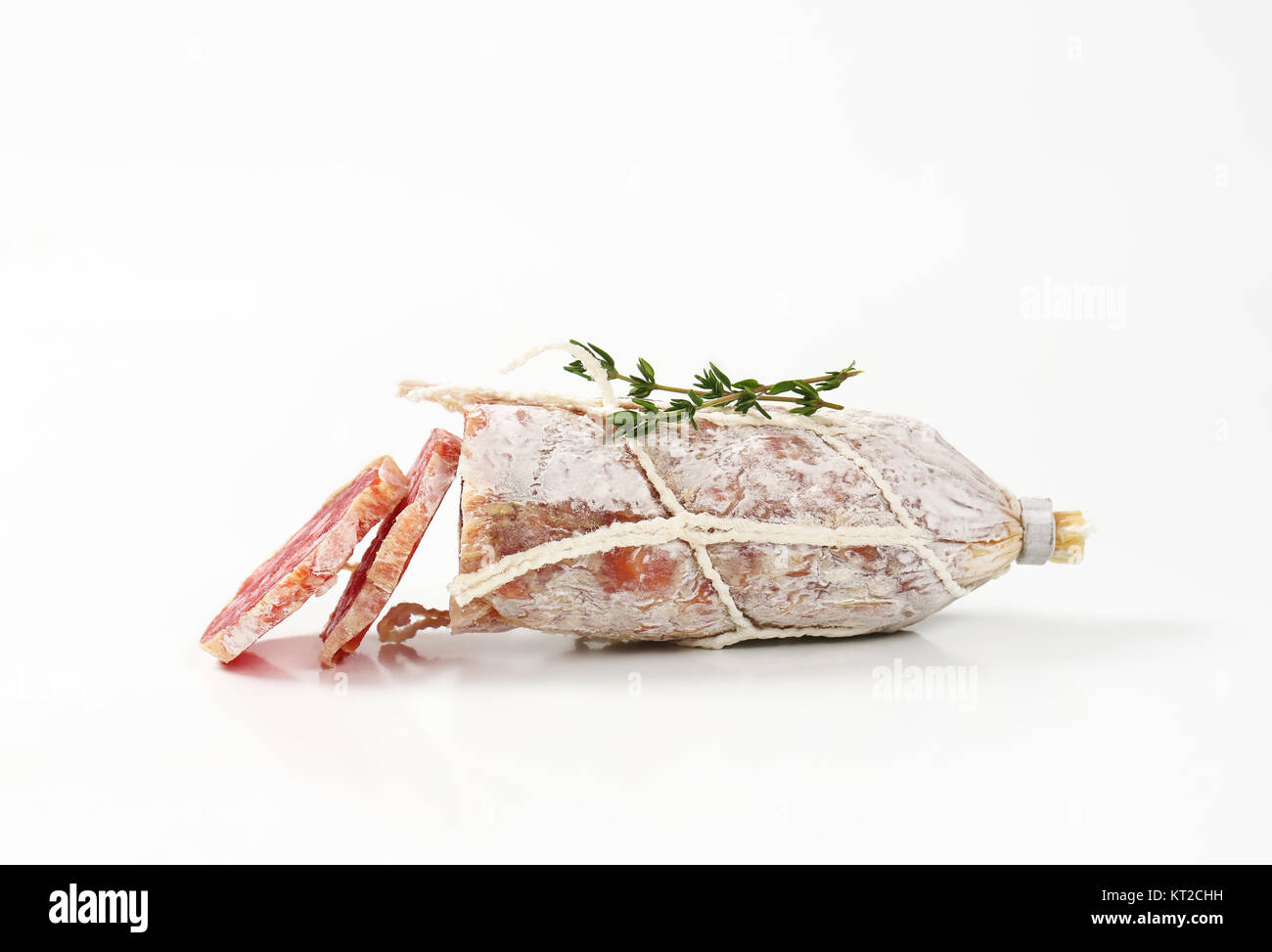 French dry cured sausage Stock Photo - Alamy