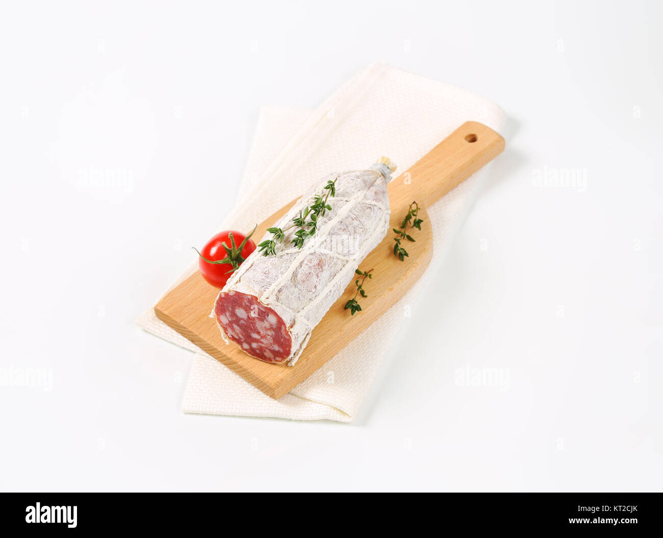 French dry cured sausage Stock Photo - Alamy