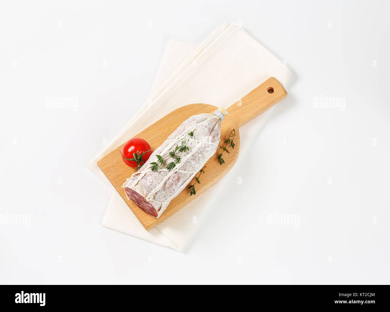 French dry cured sausage Stock Photo - Alamy