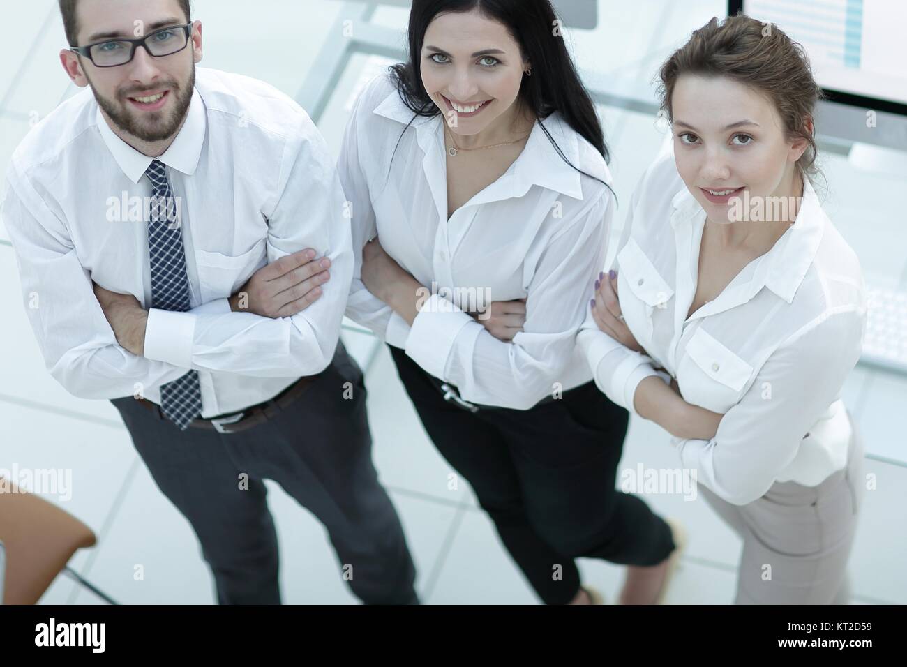 successful business team standing near workplace Stock Photo - Alamy