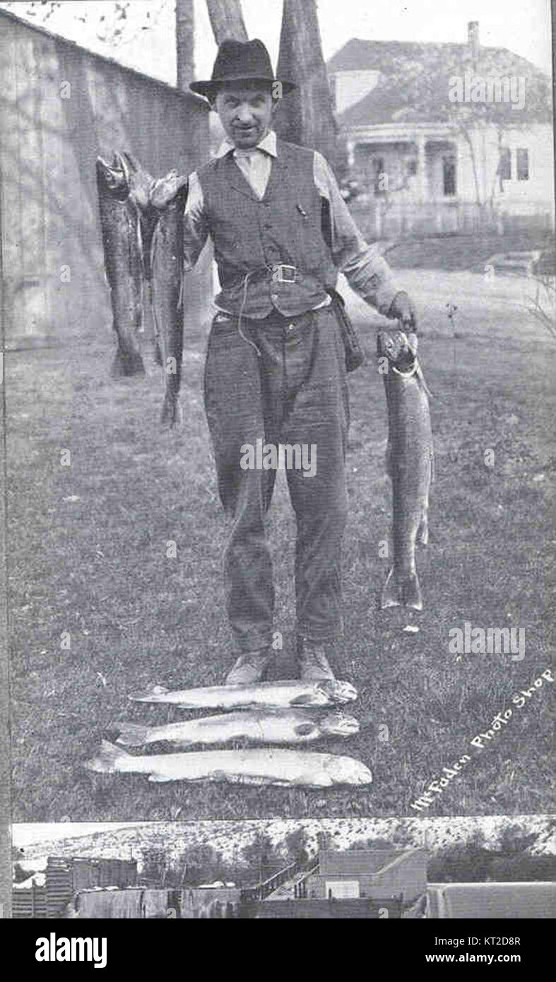 This image shows a trout above the new fishway at Nine-Mile Dam on the ...