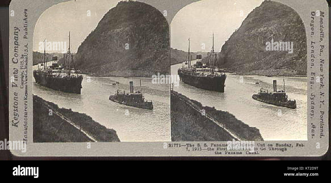 A historical photograph capturing the SS Panama steamship navigating ...