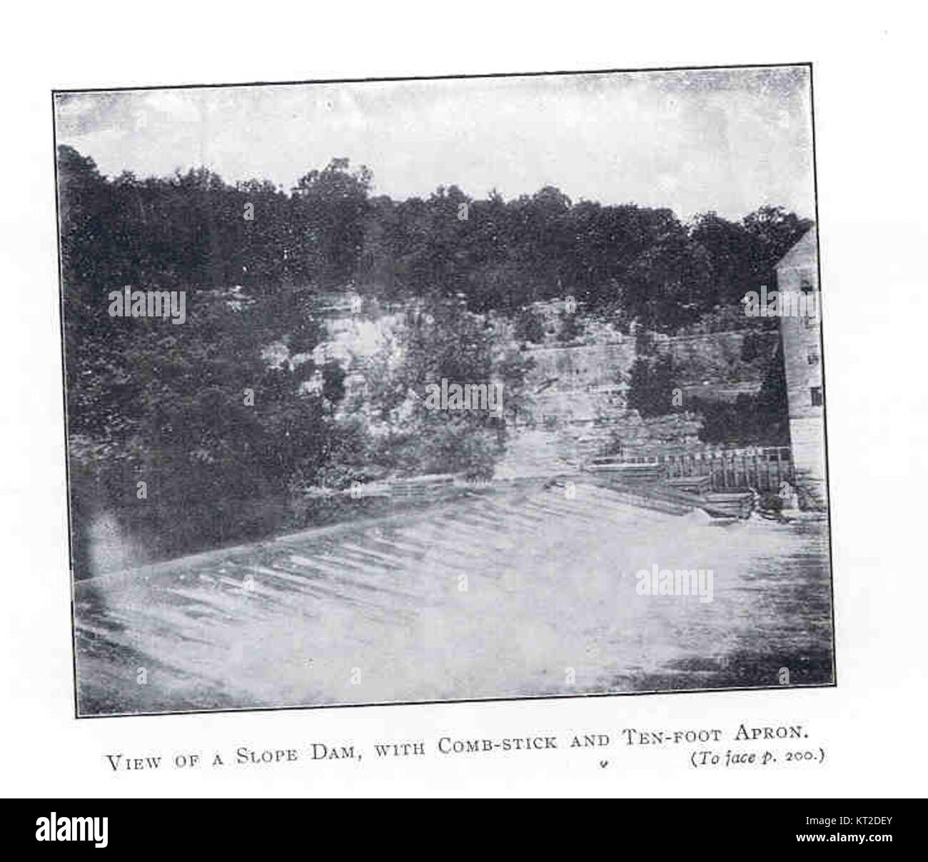 This photograph captures a view of a slope dam, showcasing its ...