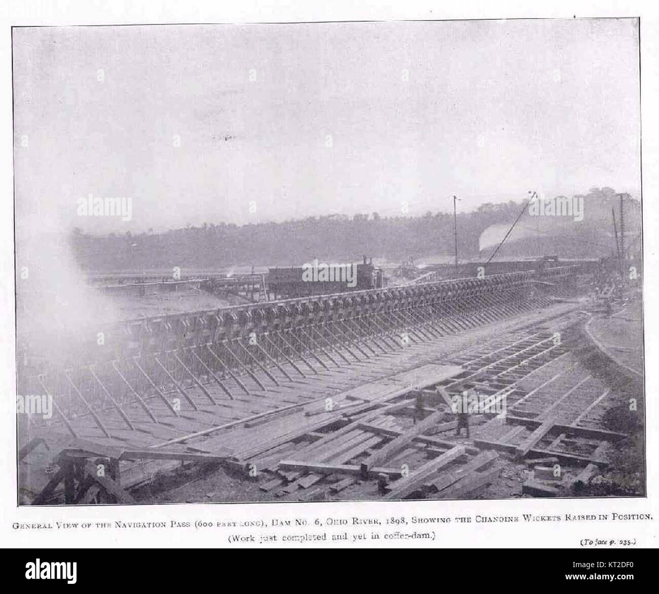 This image depicts the Ohio River Dam No. 6, showcasing a general view ...