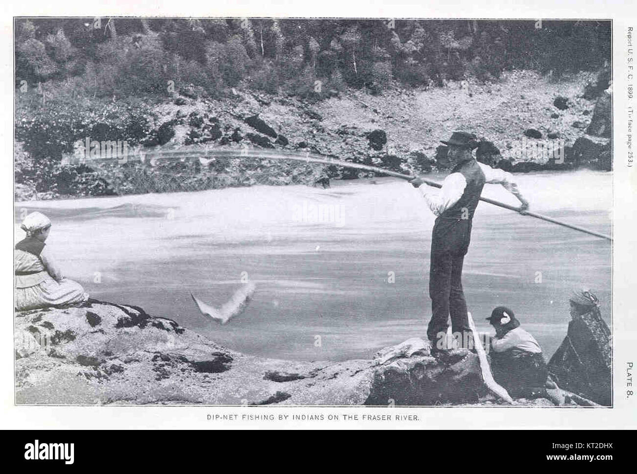 This photograph captures Native Americans using dip nets for fishing on ...