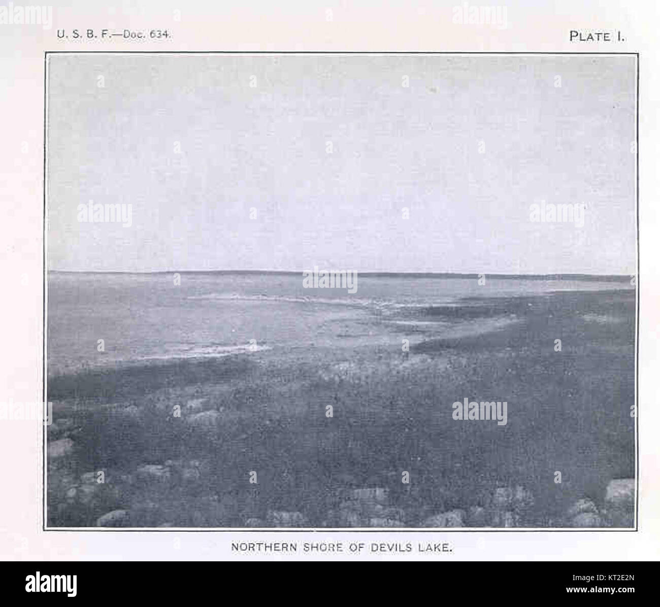 A scenic photograph of Devils Lake, located in North Dakota. The image ...