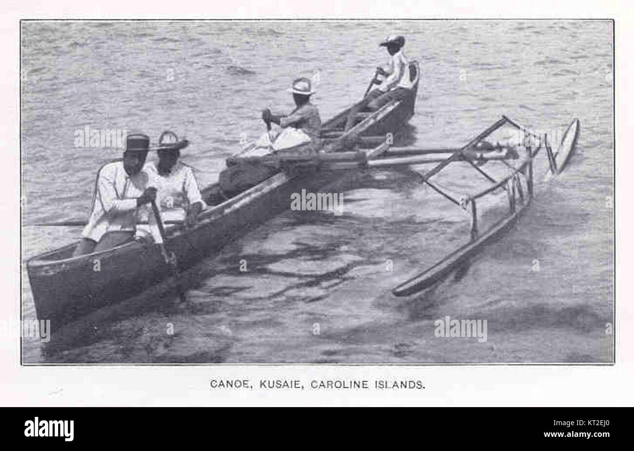 A canoe from Kusaie (Kosrae) in the Caroline Islands, showcasing ...