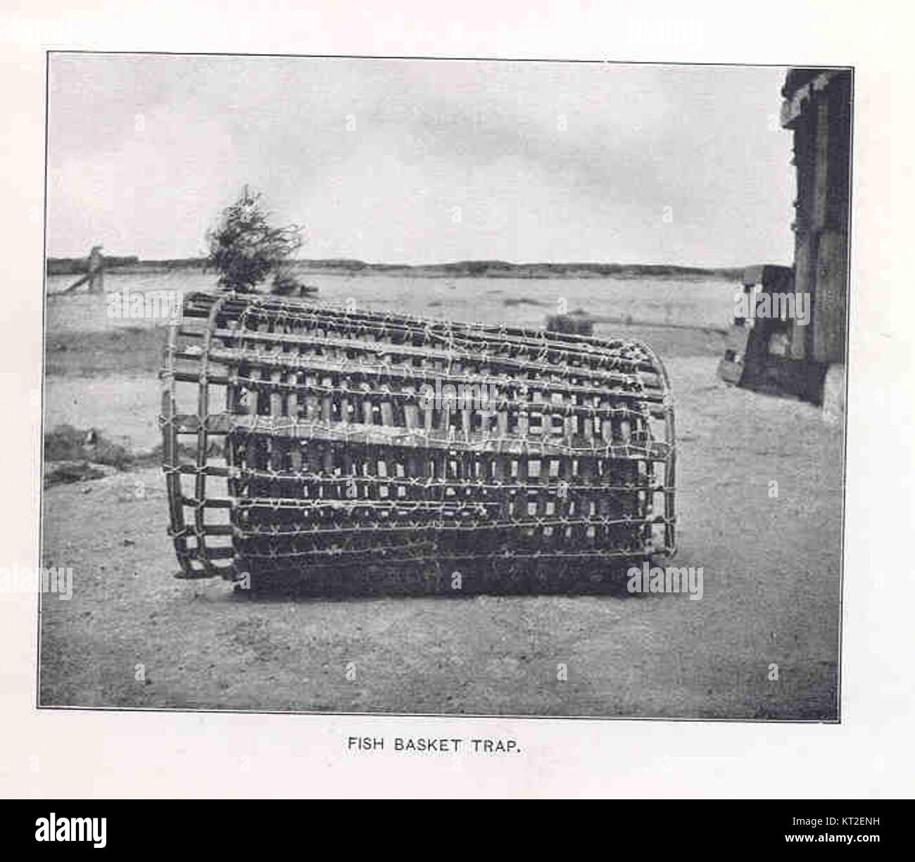 A traditional fish basket trap, used for capturing fish in shallow ...