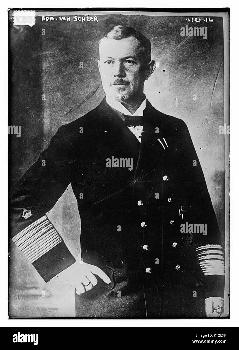 The photograph shows Admiral Von Scheer, a prominent German naval ...
