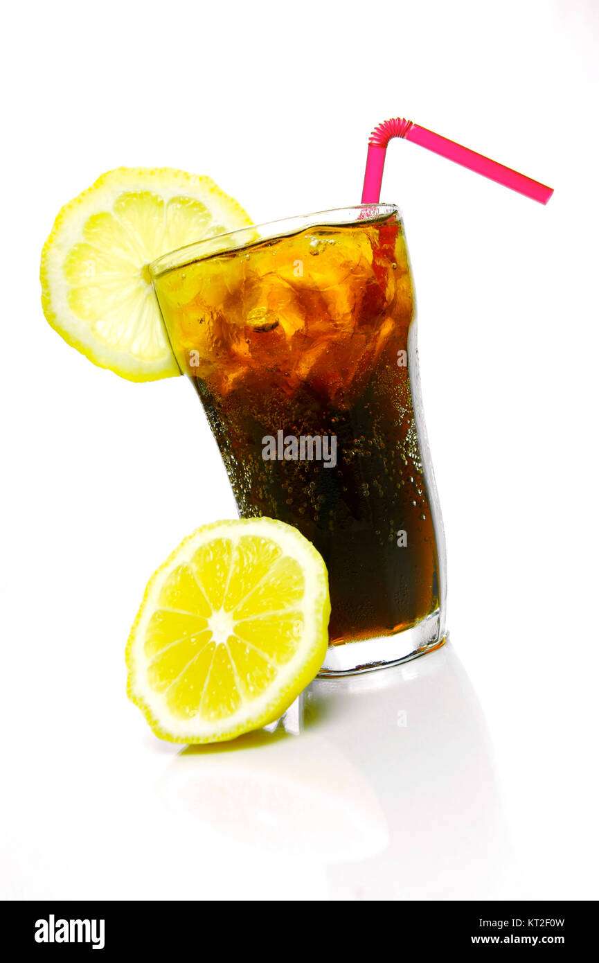 Cola drink ice cube lemon Cut Out Stock Images & Pictures - Alamy