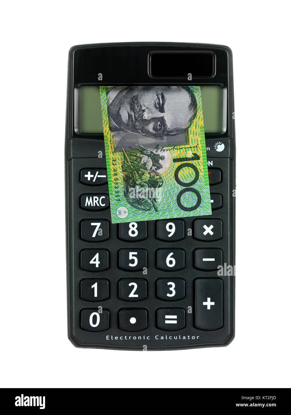 A calculator isolated against a white background Stock Photo - Alamy