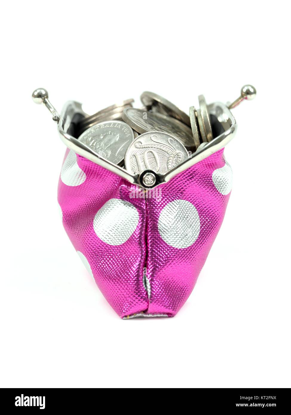 A coin purse isolated against a whitebackground Stock Photo - Alamy