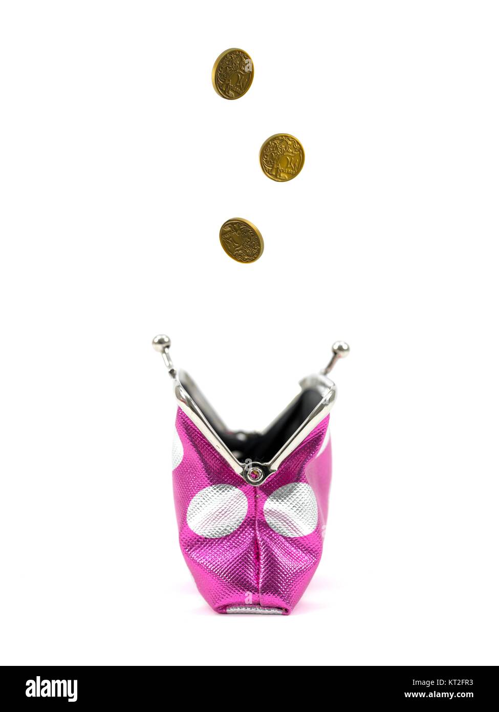 A coin purse isolated against a whitebackground Stock Photo - Alamy