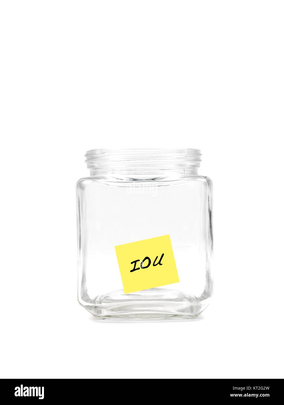 An empty money jar isolated against a white background Stock Photo - Alamy