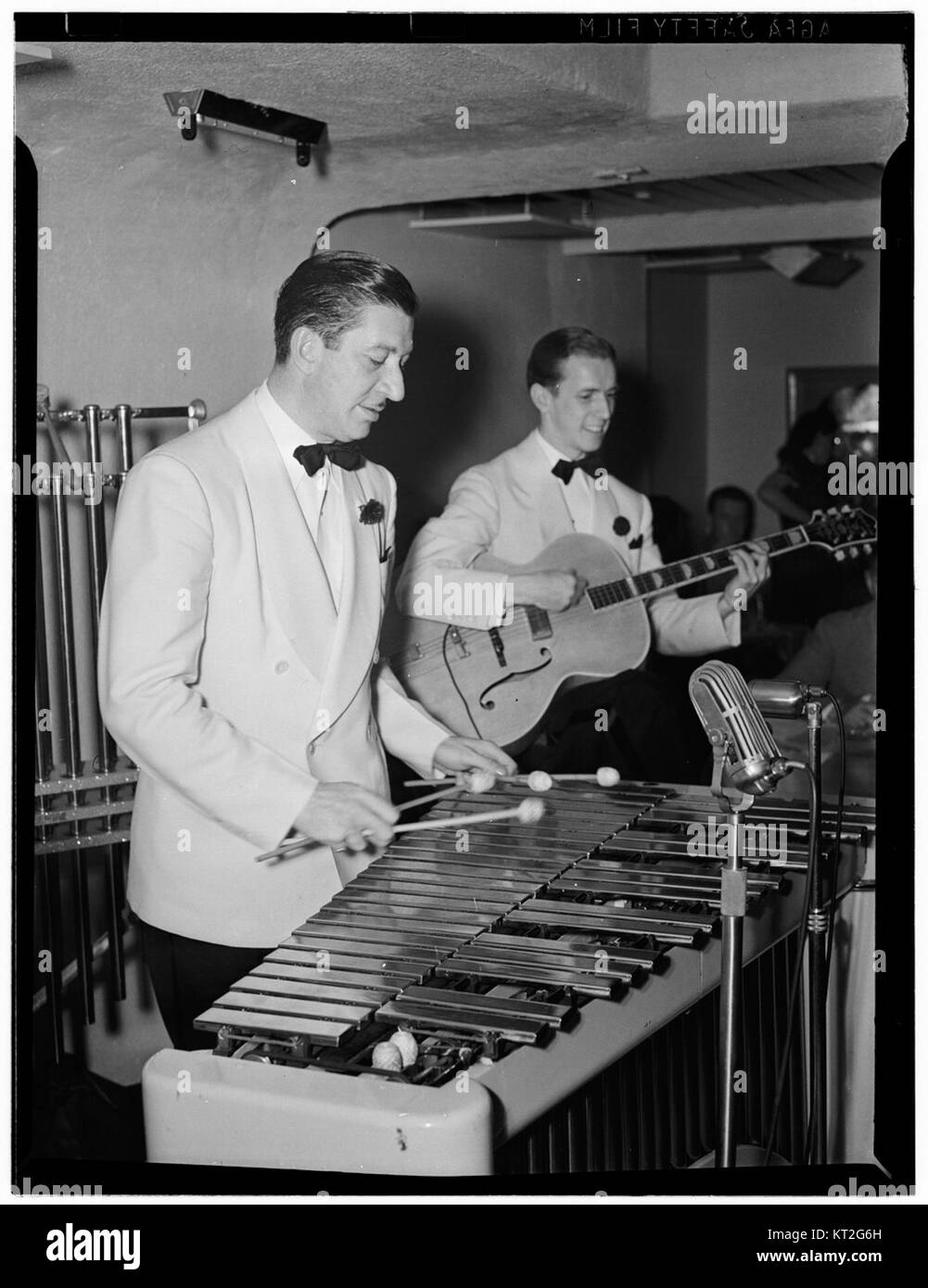 This image captures Adrian Rollini and Allen Hanlon, jazz musicians ...