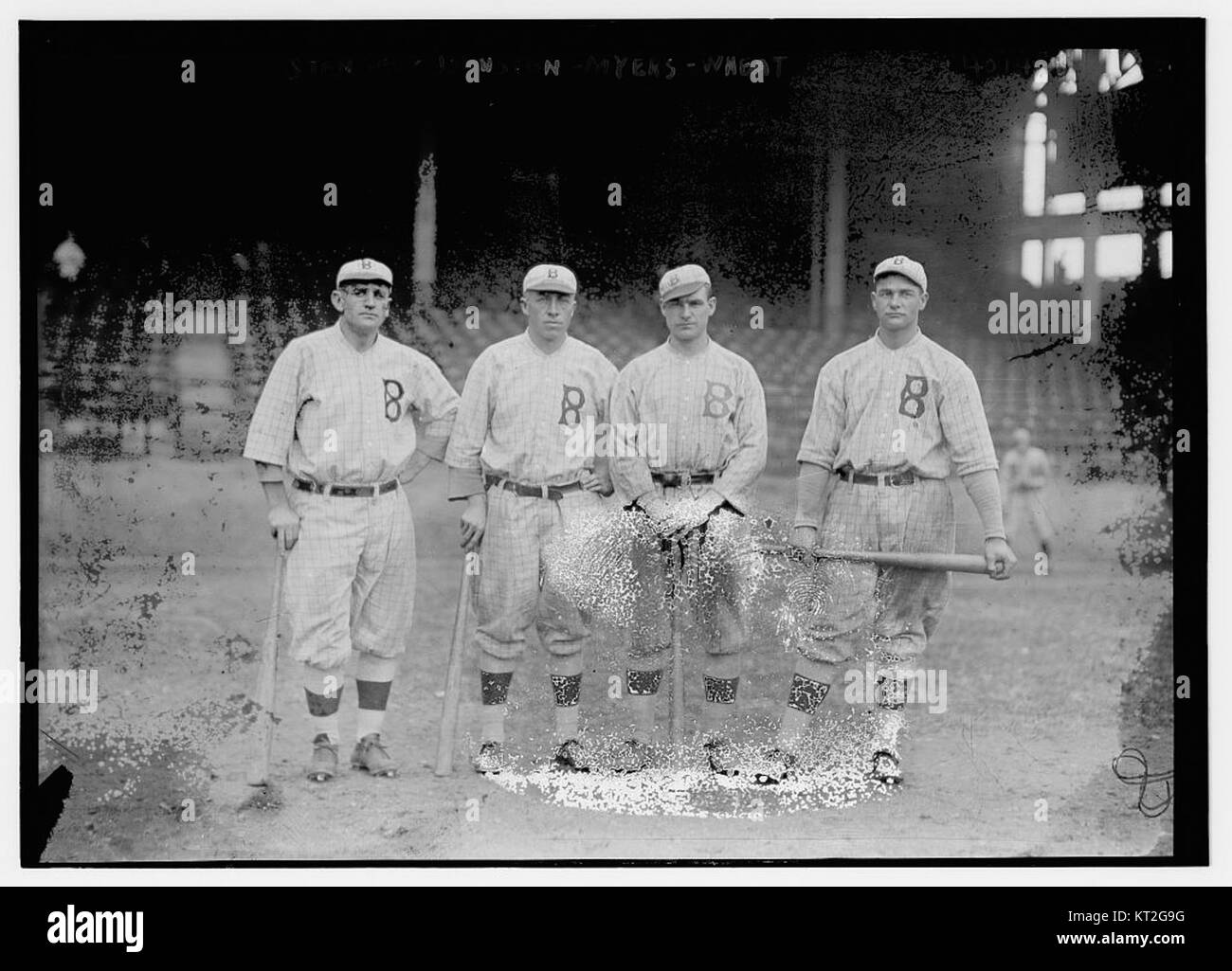 The image features baseball players Casey Stengel, Jimmy Johnston, Hy ...