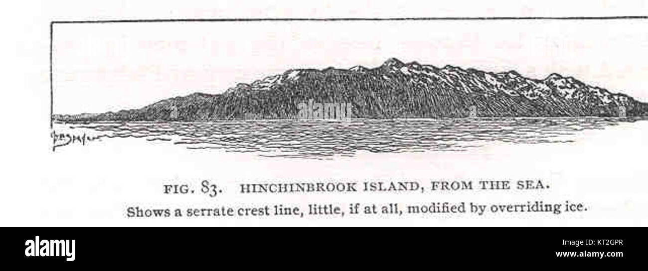 This photograph captures a view of Hinchinbrook Island from the sea ...