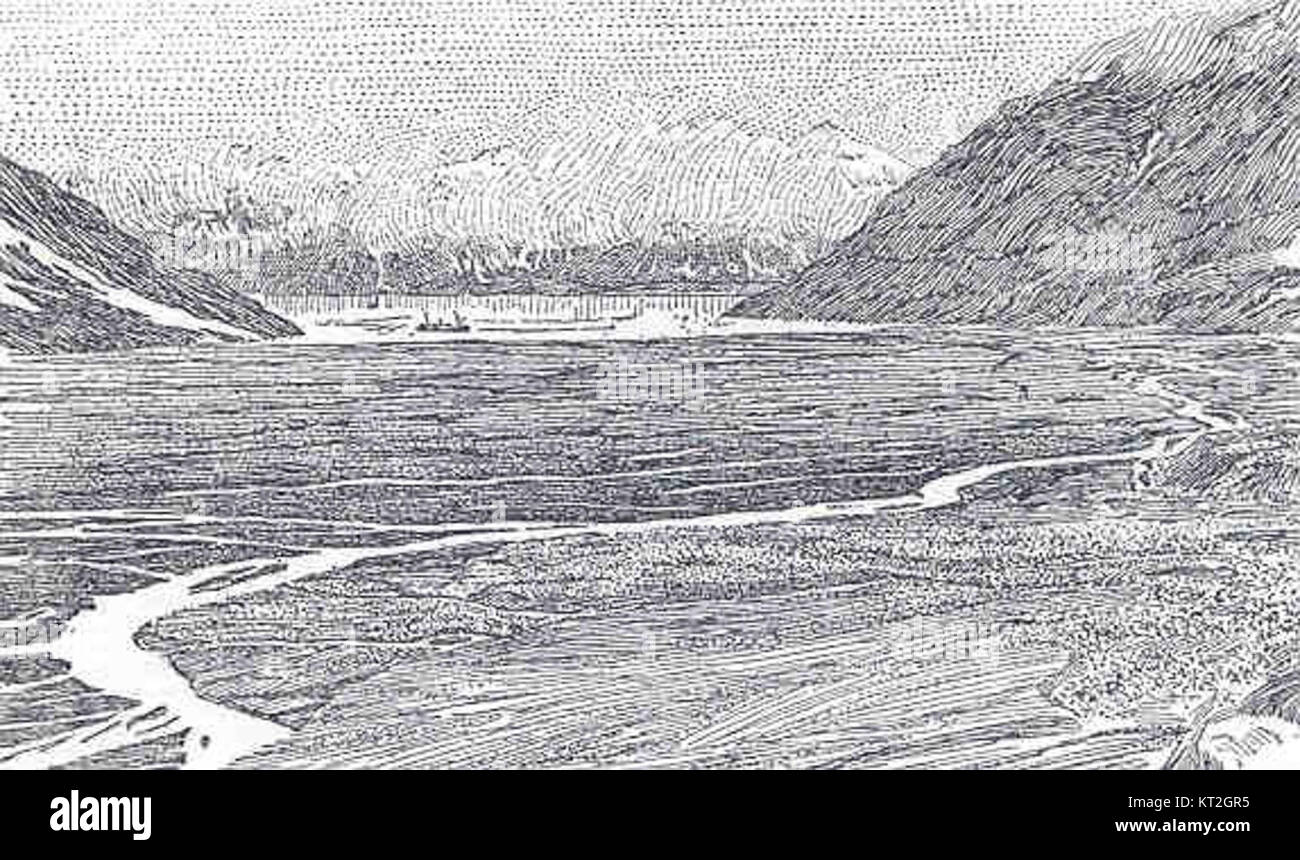 Photograph titled 'Waste Plain of Hidden Glacier' taken in June 1899 ...