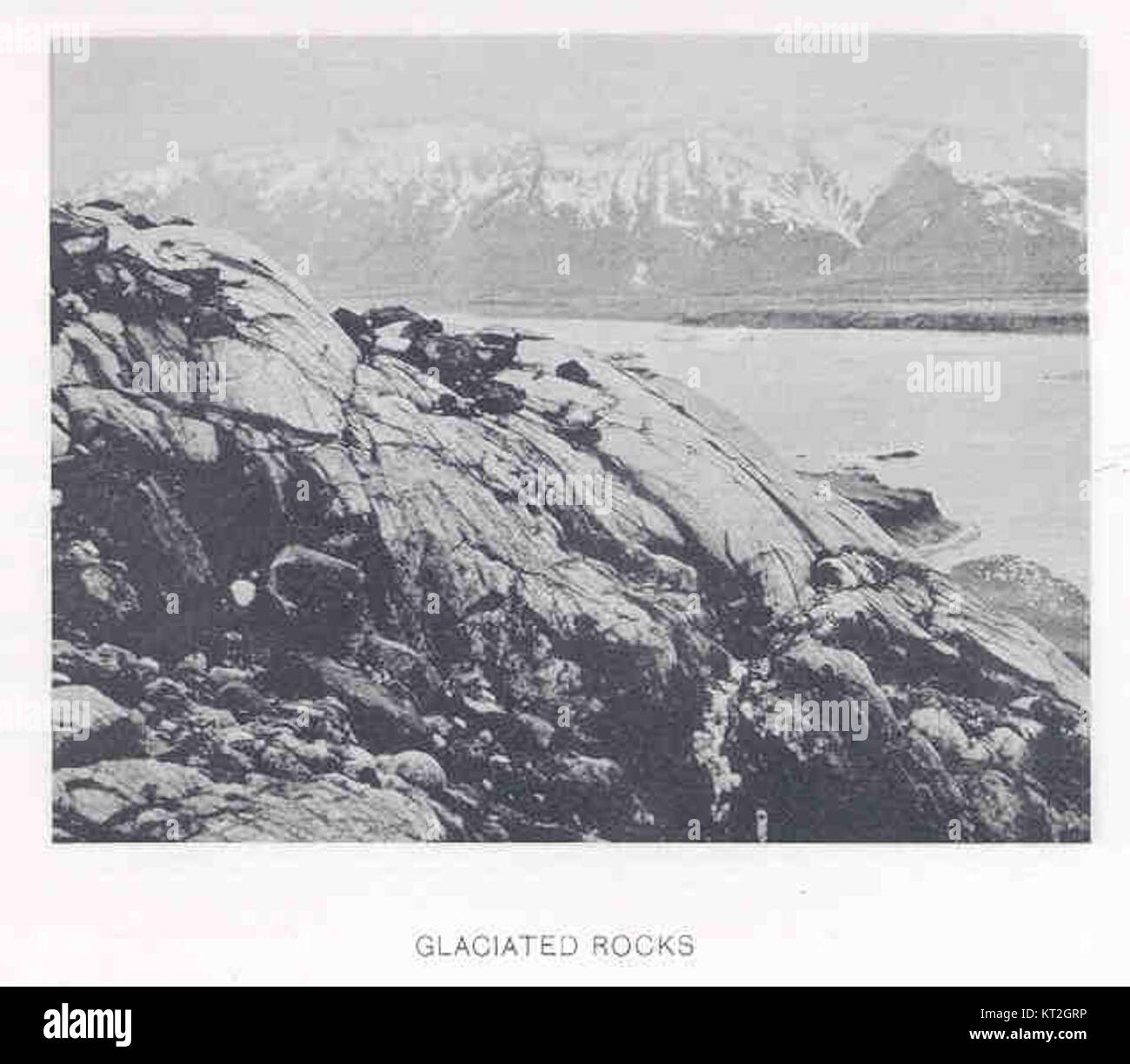 This image shows glaciated rocks, showcasing the marks left by glaciers ...