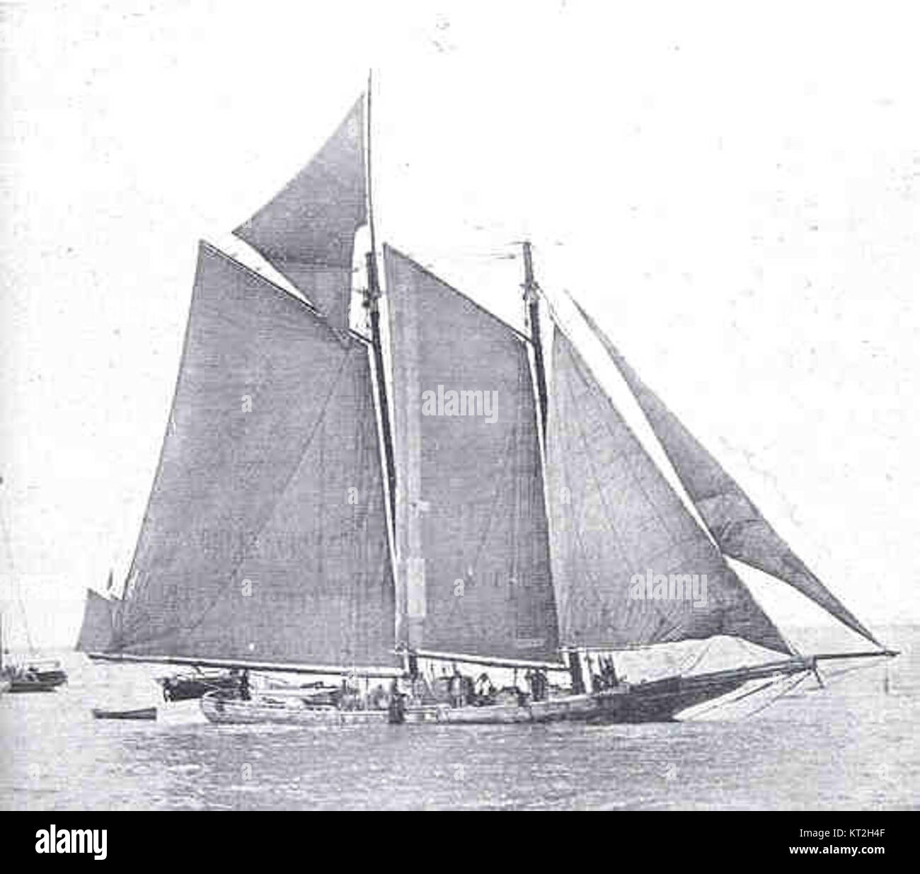 An Oyster-Dredging Schooner in Chesapeake Bay represents the ...