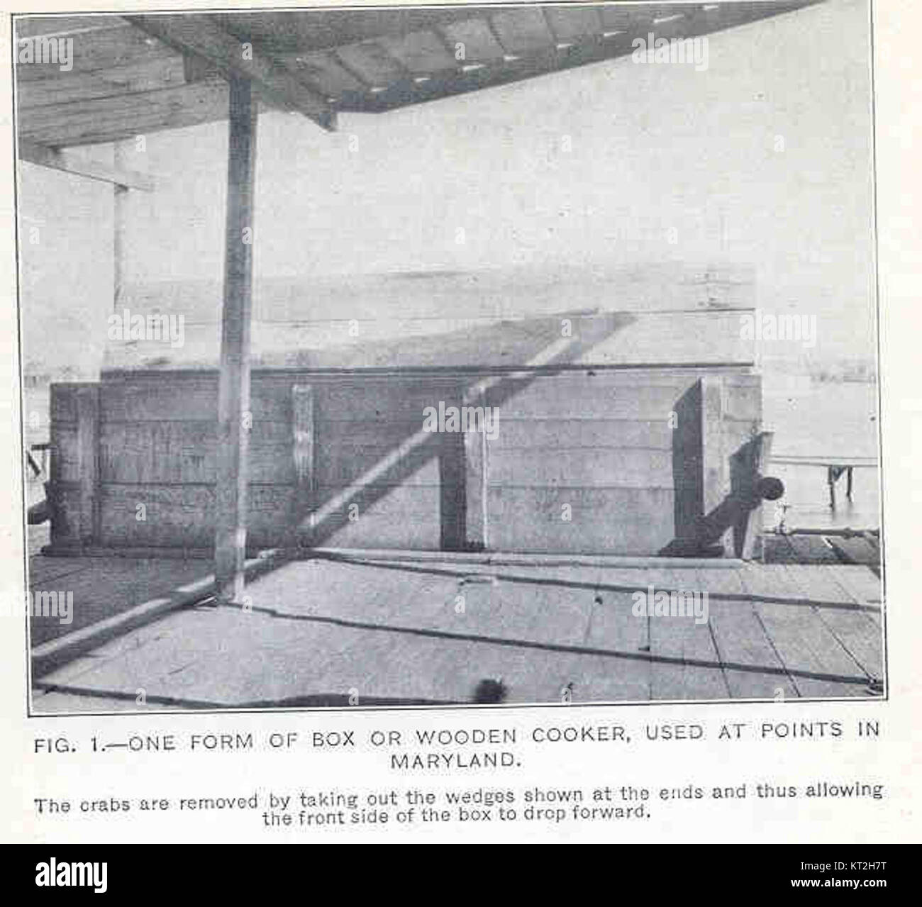 This wooden cooker, identified as 'box cooker,' was historically used ...