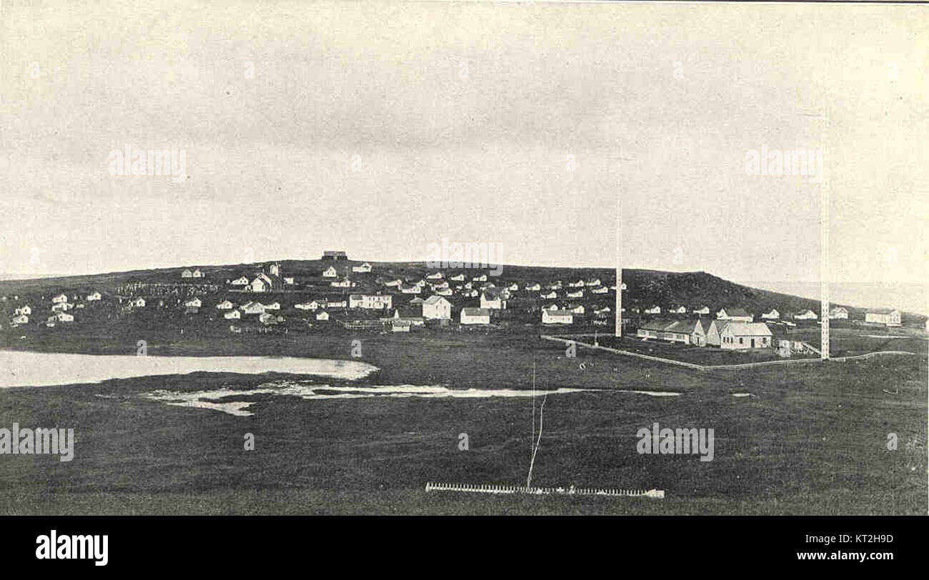 This image shows a general view of a village on St. Paul Island ...