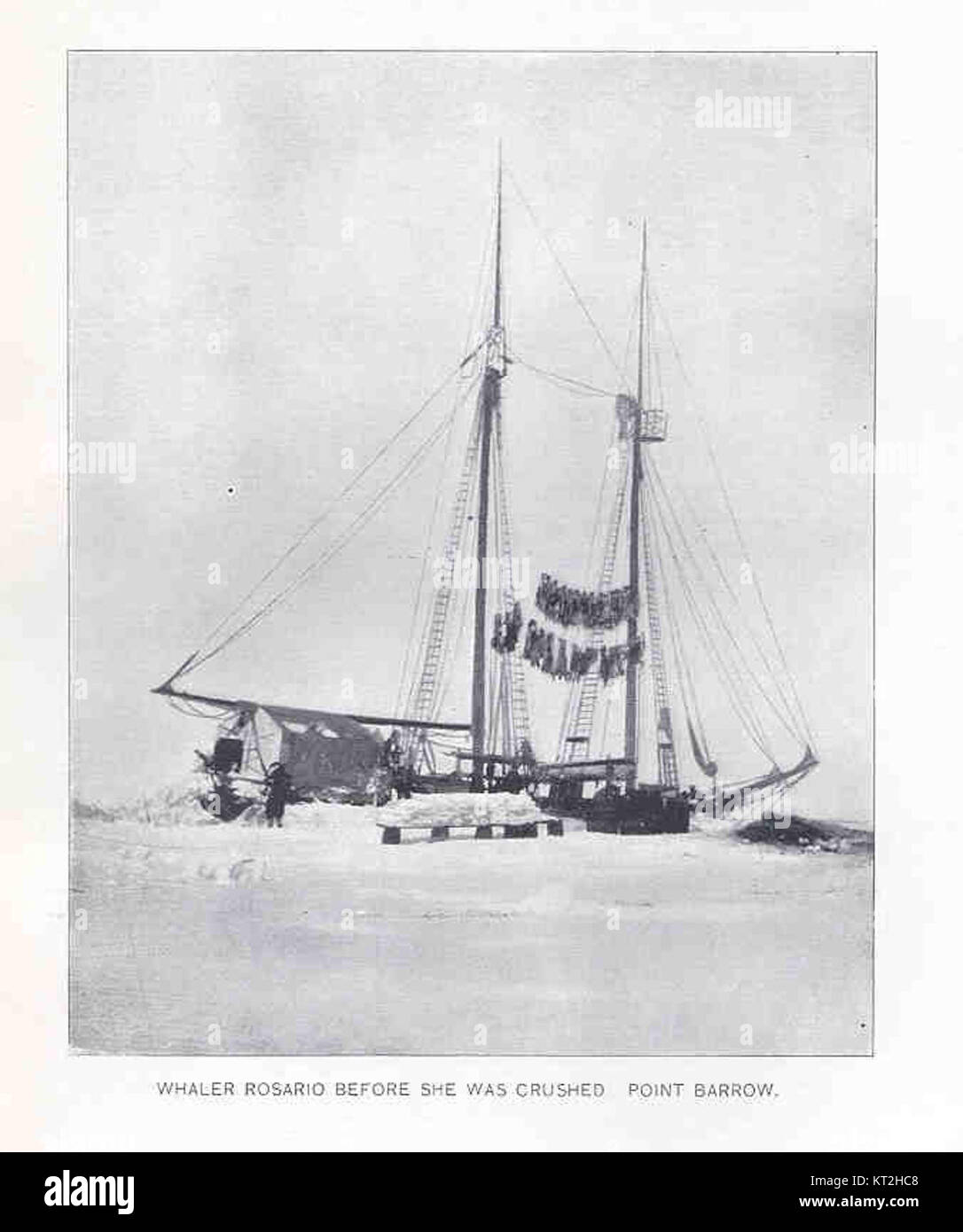 This photograph captures the Whaler Rosario before it was destroyed at ...