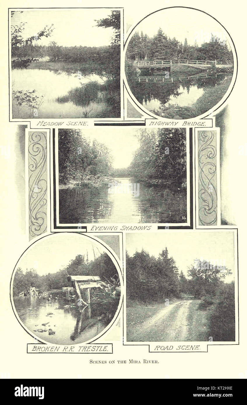 This image depicts various scenes along the Mira River, capturing the ...