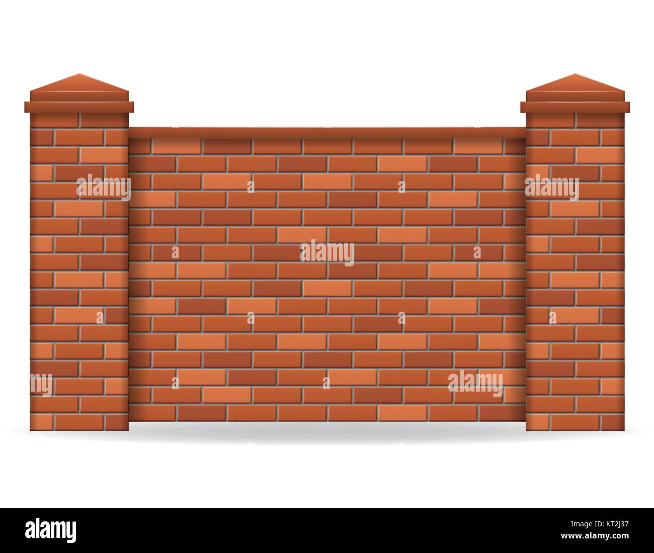 brick fence vector illustration isolated on white background Stock ...
