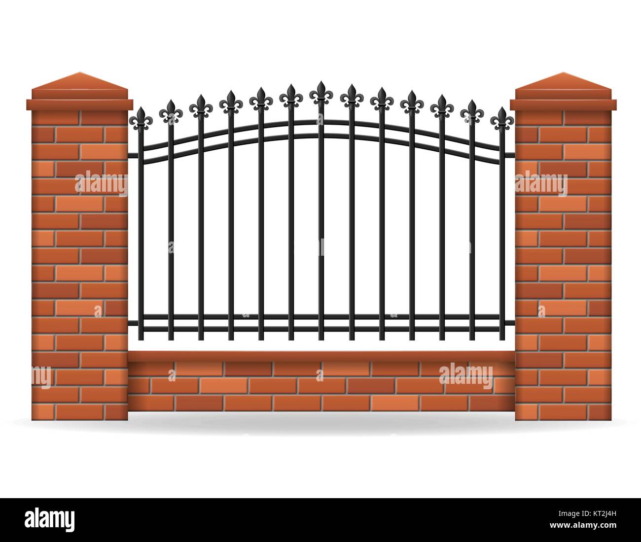 brick fence vector illustration isolated on white background Stock ...