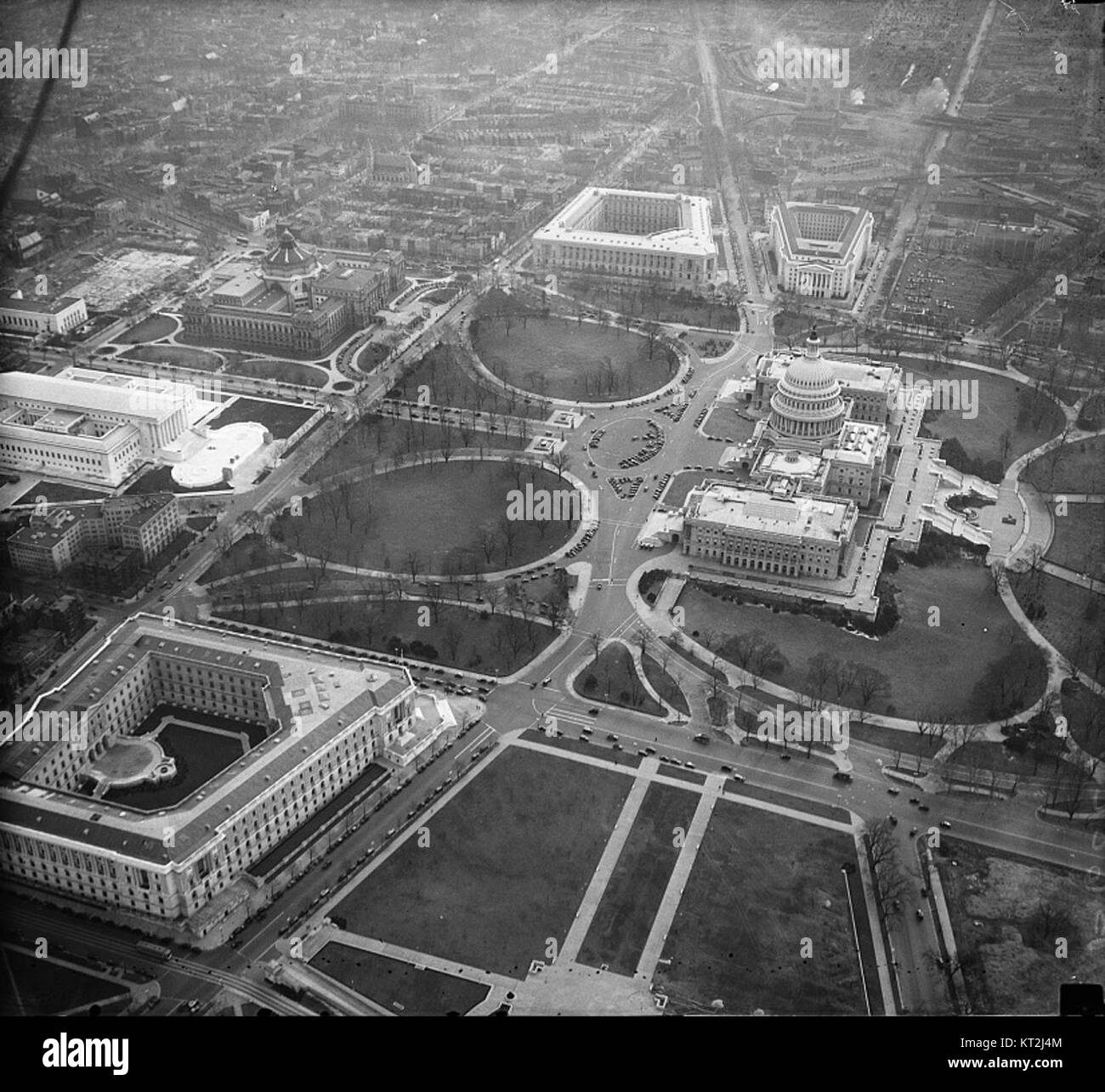 This aerial photograph captures the U.S. Capitol in Washington, D.C ...