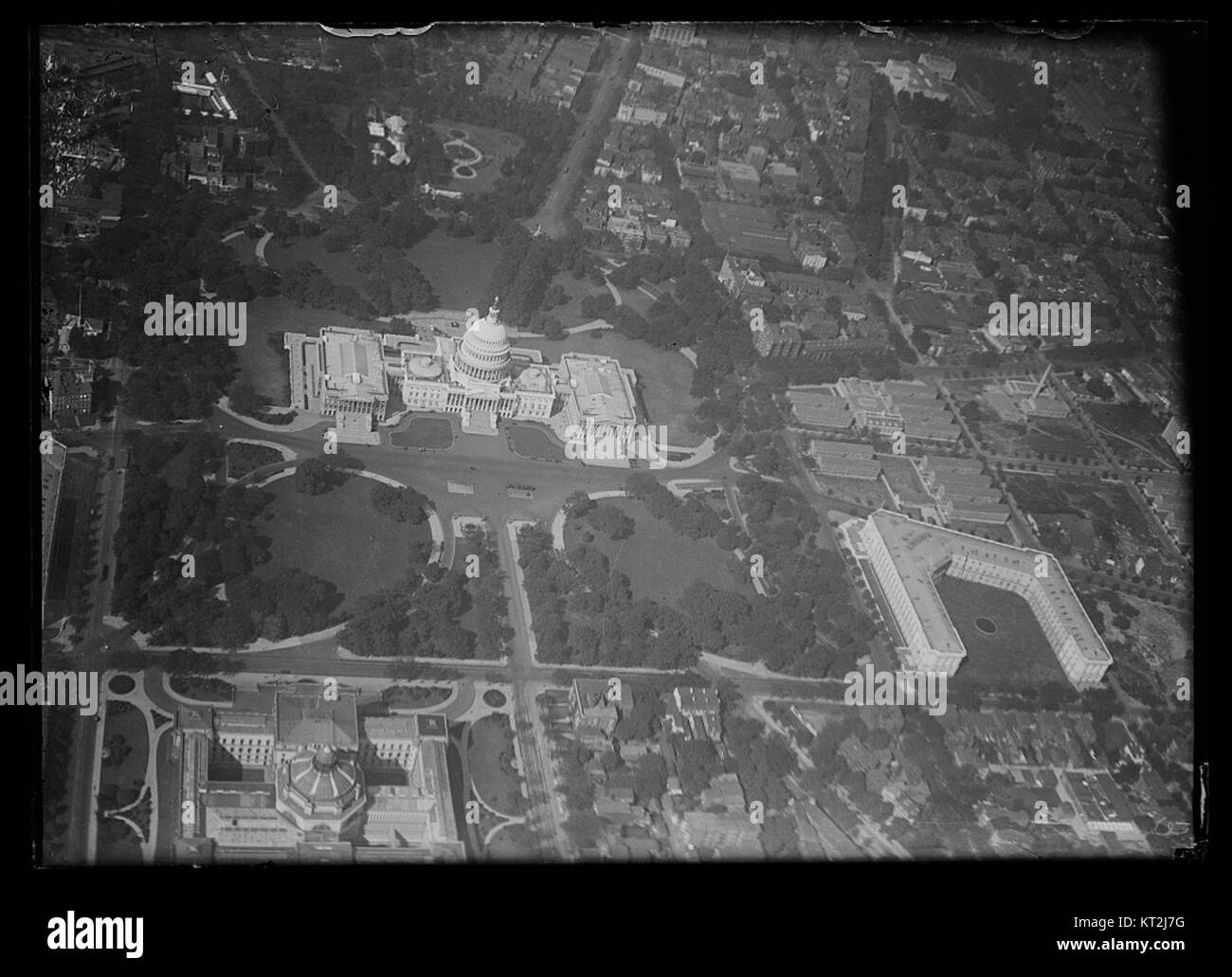 This aerial view of the U.S. Capitol building highlights its iconic ...