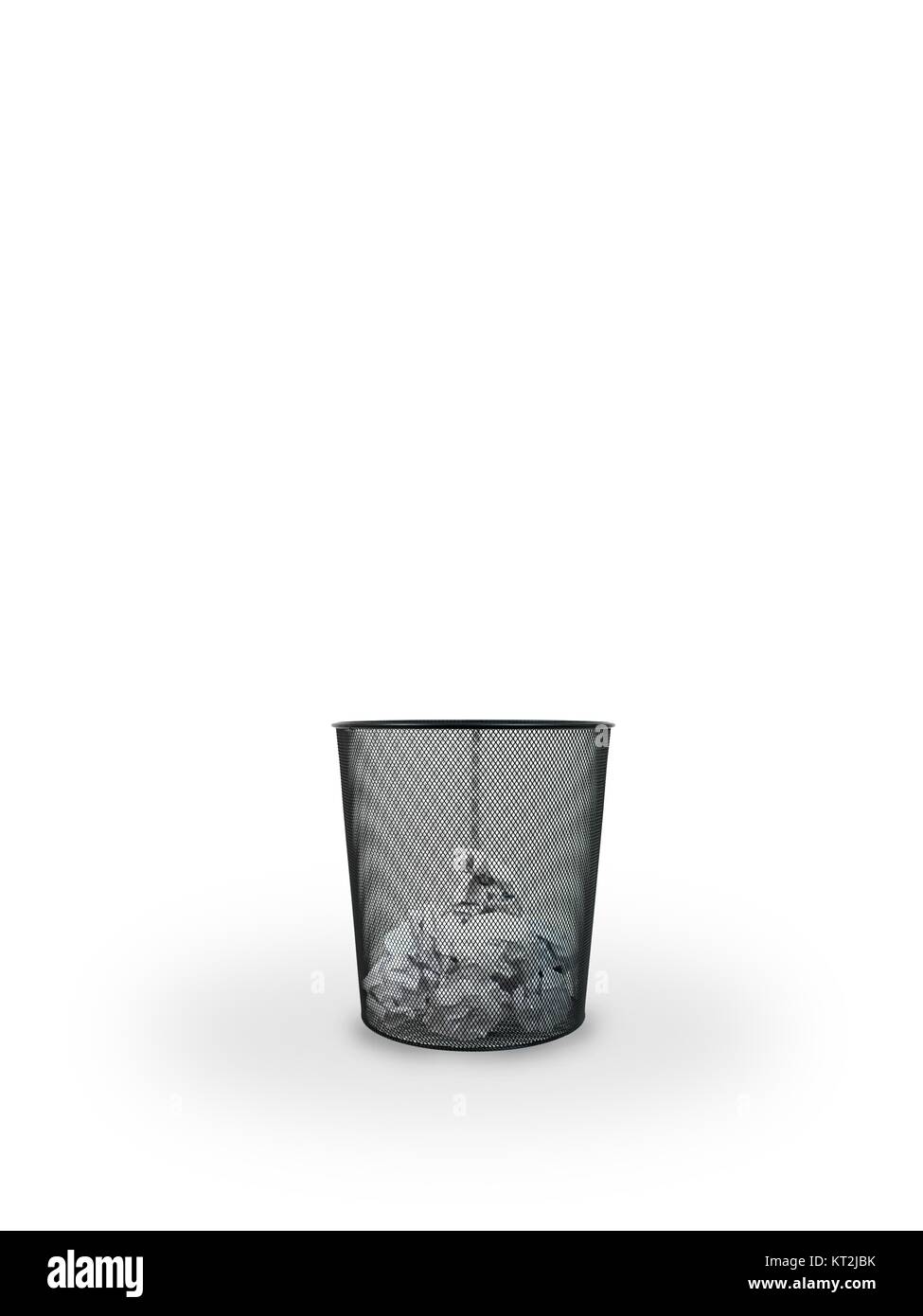 A trash bin isolated against a white background Stock Photo - Alamy