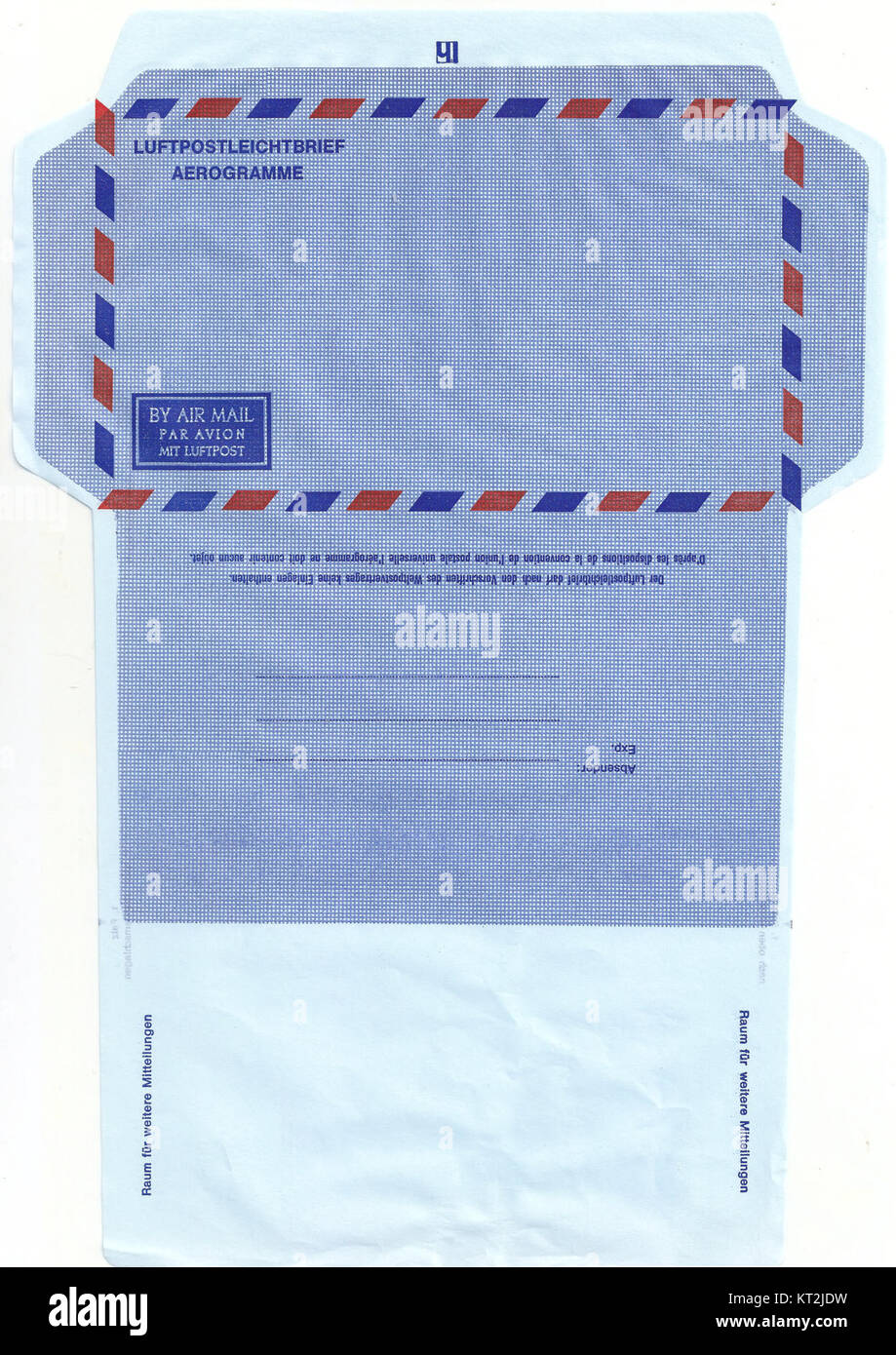 The unfolded aerogramme provides a detailed view of the outer design ...