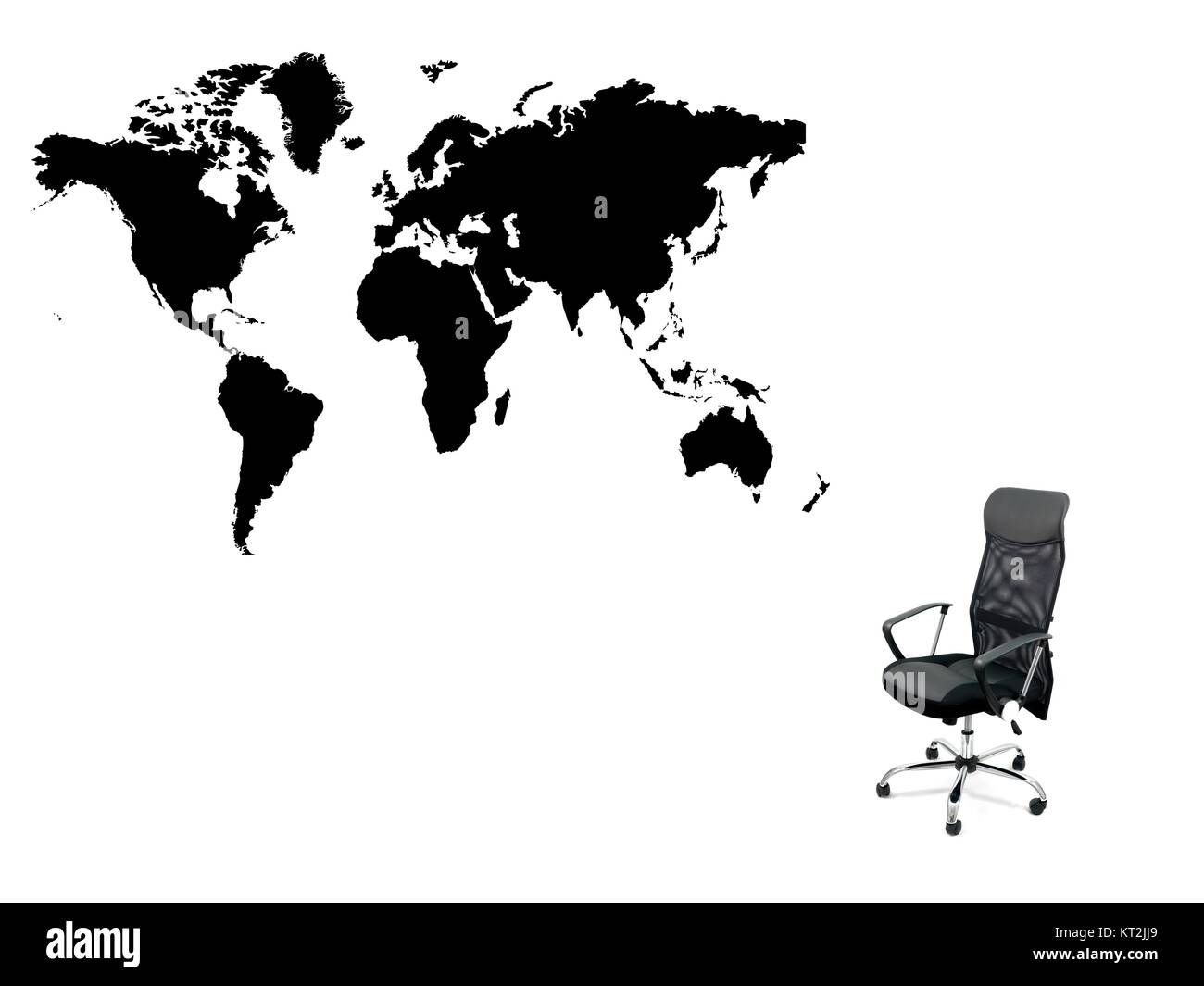 An illustration of a world map and an office chair Stock Photo - Alamy