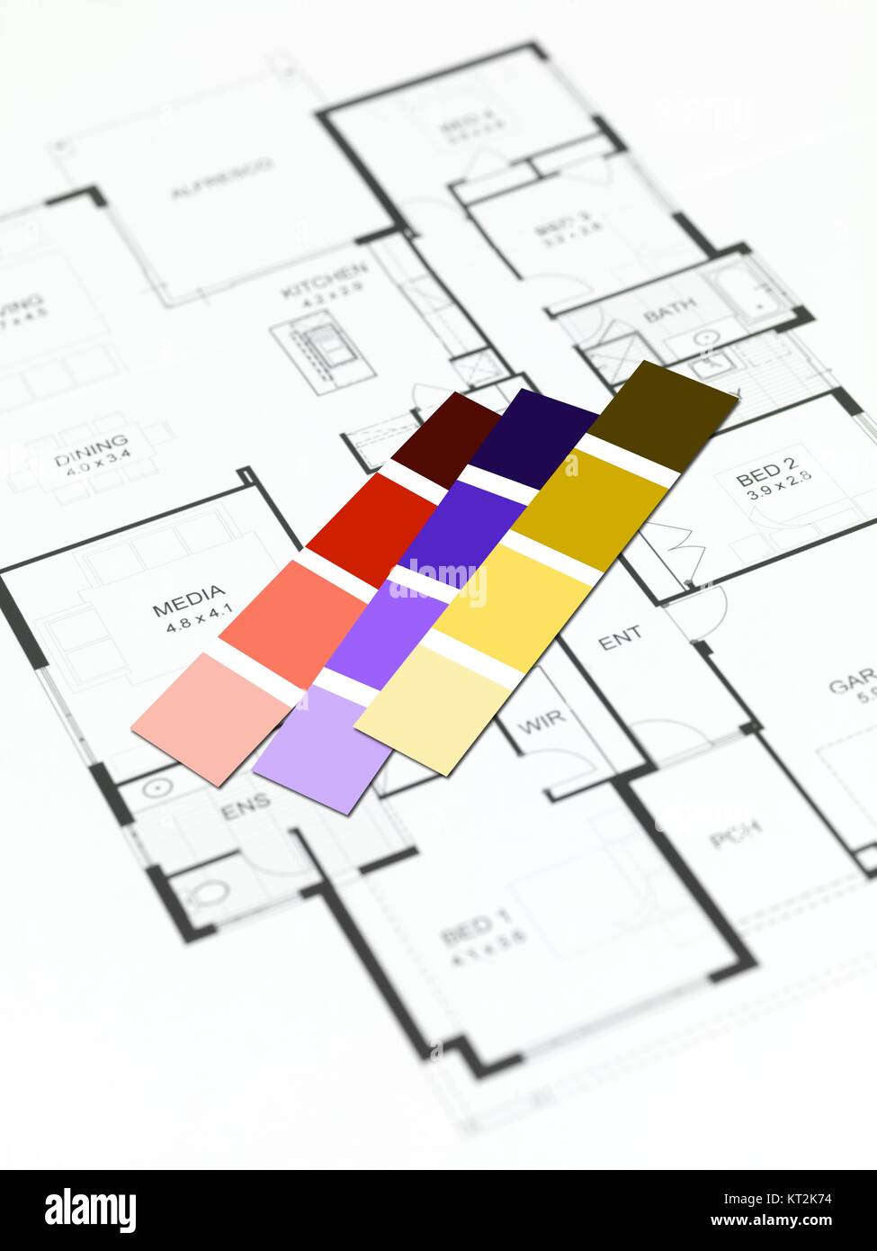 House plans isolated against a white background Stock Photo - Alamy