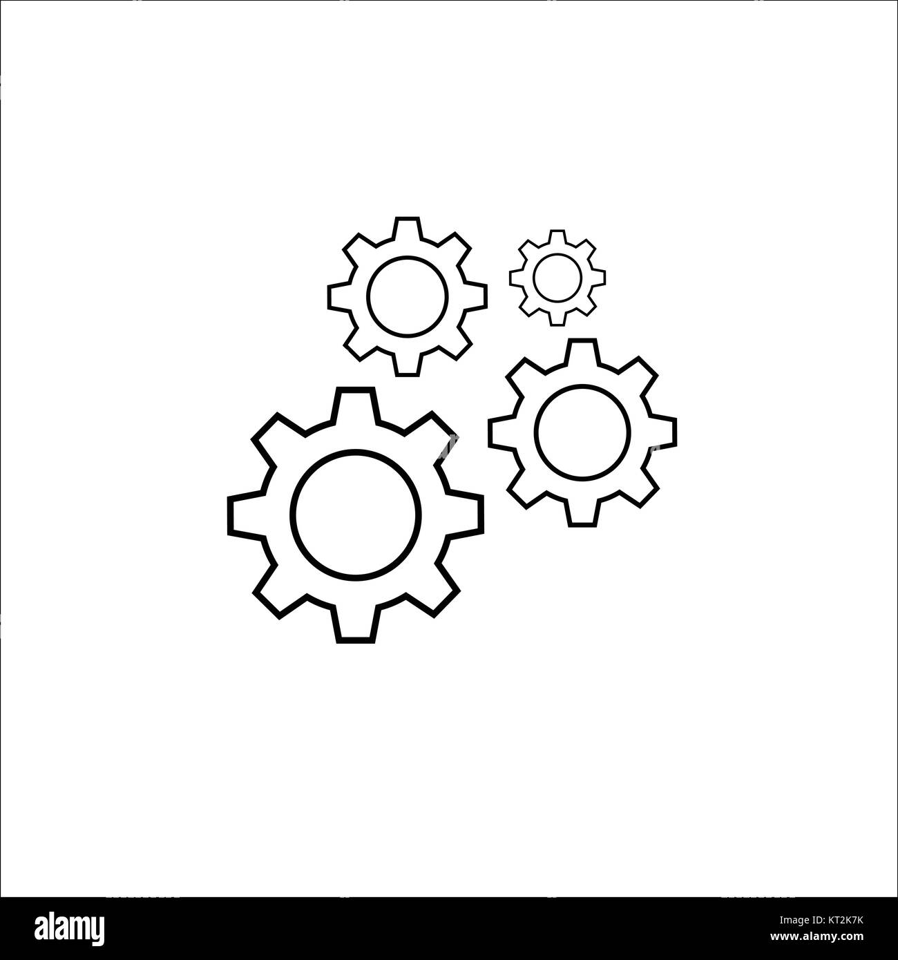 Vector of gear sign simple icon isolated on white background. Gear Icon ...