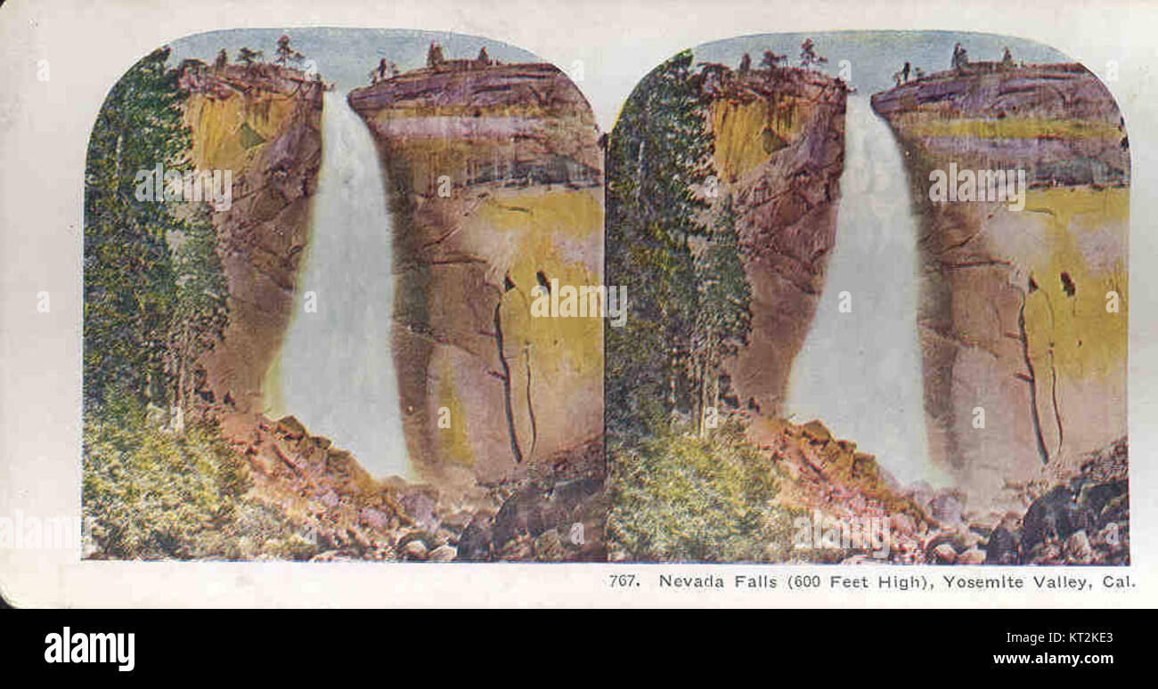 36205 Nevada Falls (600 Feet High), Yosemite Valley, Cal Stock Photo ...