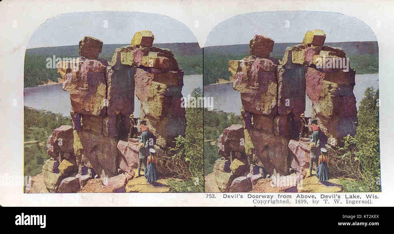 An aerial photograph of Devil's Doorway, a natural rock formation at ...