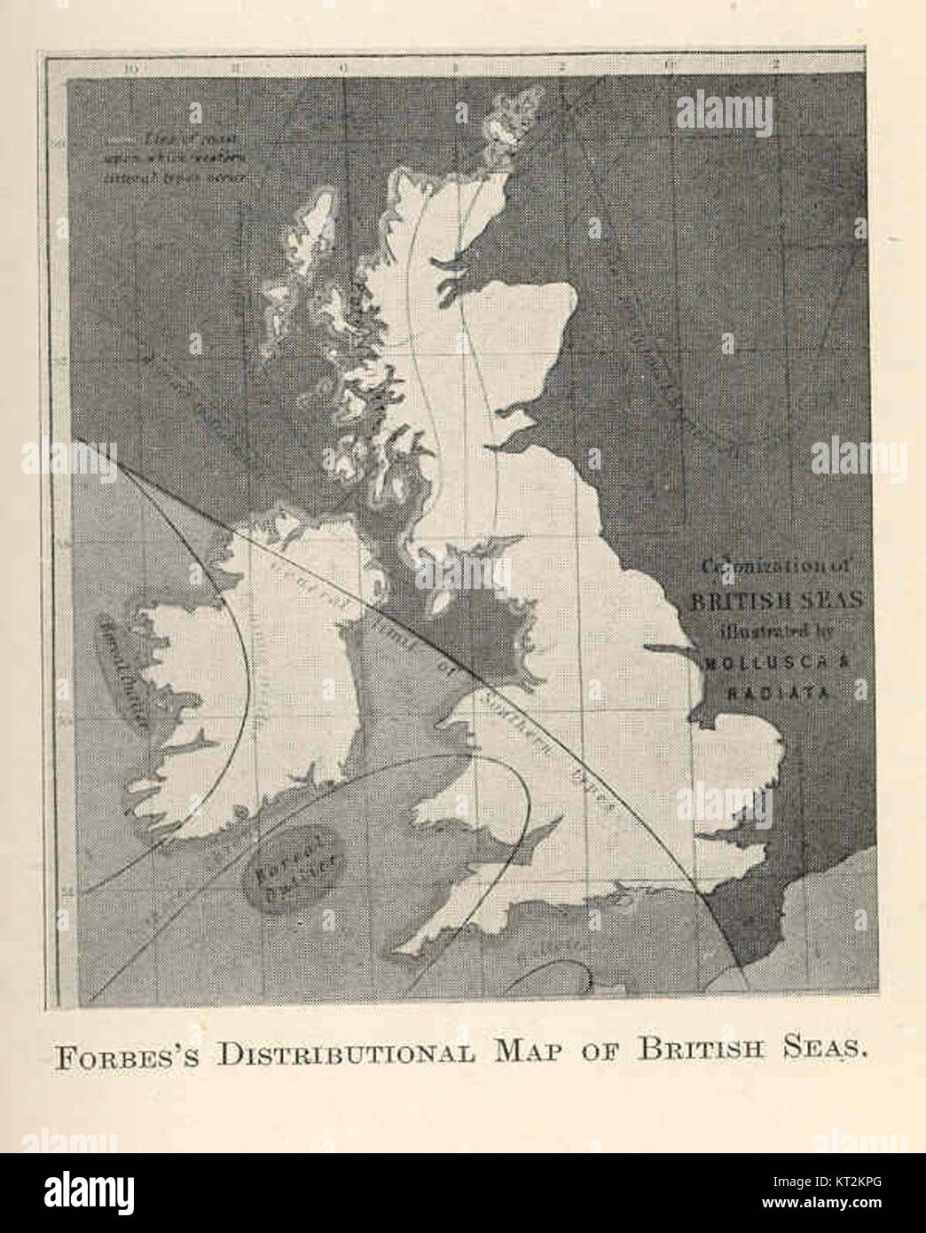 Forbes's Distributional Map of British Seas, published in 1844, is a ...