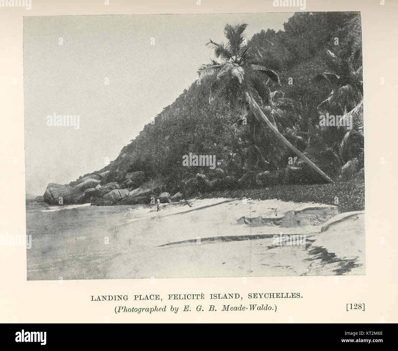 This image shows the scenic Landing Place on Felicite Island, located ...