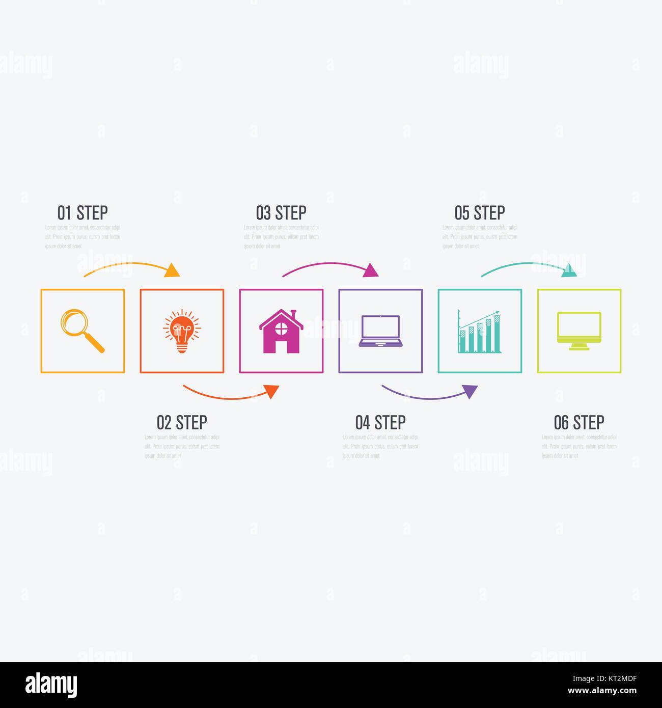 Modern infographics with six square Stock Vector Image & Art - Alamy