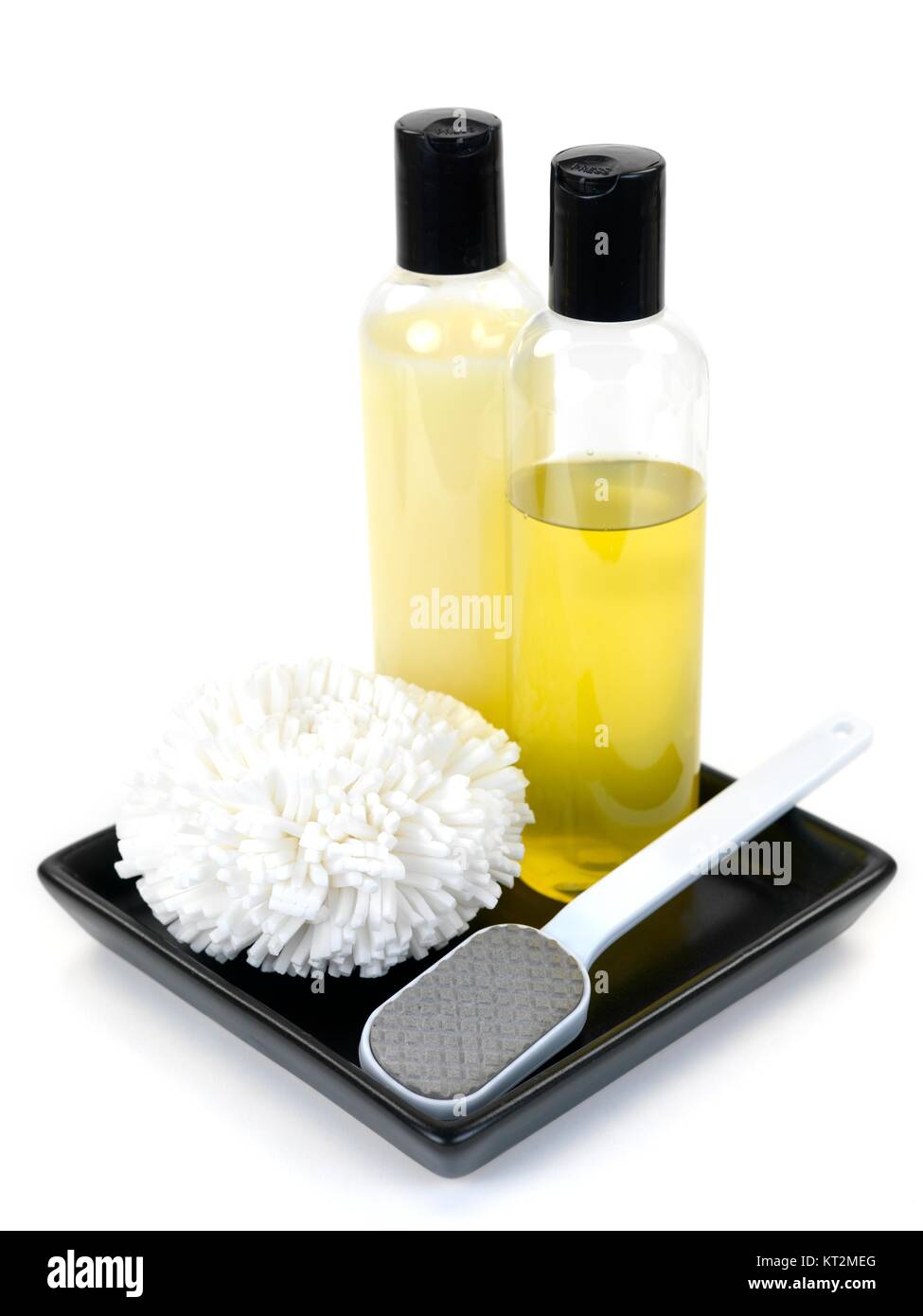 Bathing soaps and shampoos isolated against a white background Stock ...