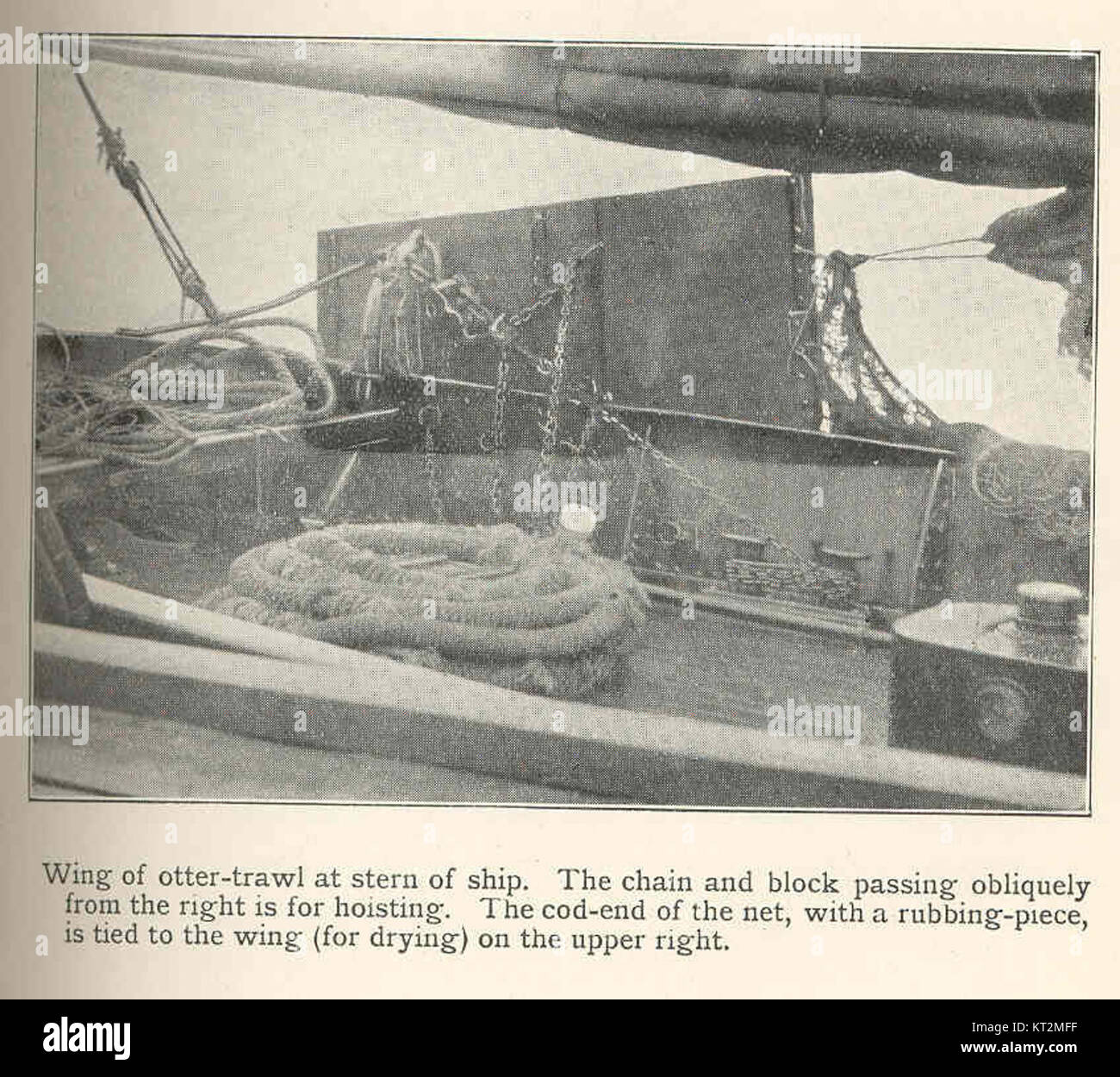 This image illustrates the wing of an otter trawl at the stern of a ...